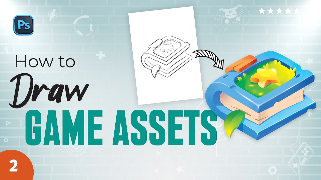 How to DRAW GAME ASSET | Step by Step | Part 2 | Drawing in Photoshop ...