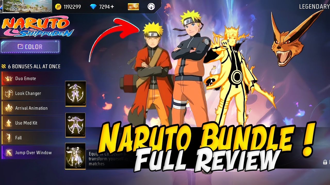 Naruto Bundle Full Review | Ff x Naruto | Naruto Bundle In Free Fire ...