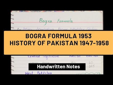 Bogra Formula|| Political & Constitutional History of Pakistan|| Post ...