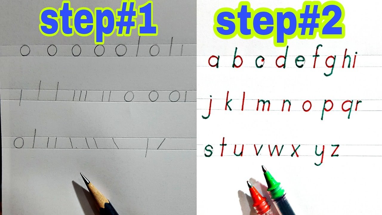 Easy English writing tips | Basic writing strokes | A to Z complete ...