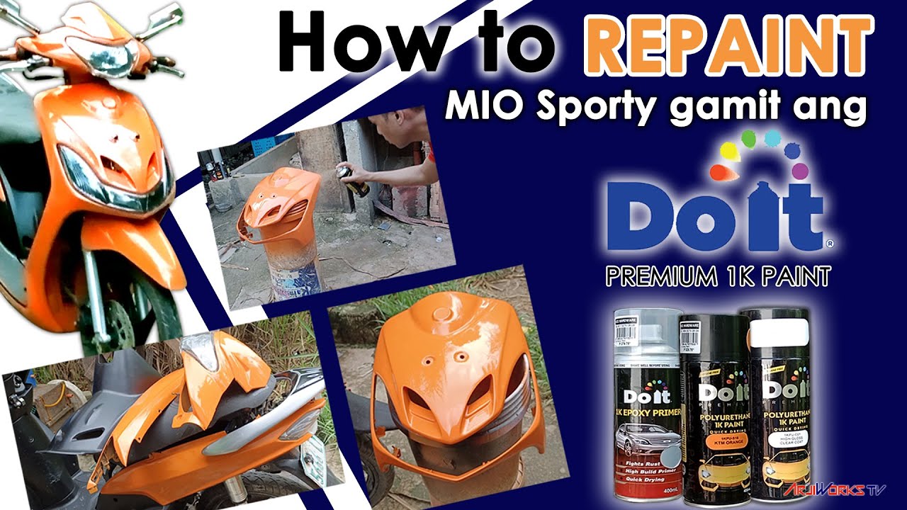 How to REPAINT | Mio Sporty | DoiT Premium 1k spray paint 2022 - YouTube