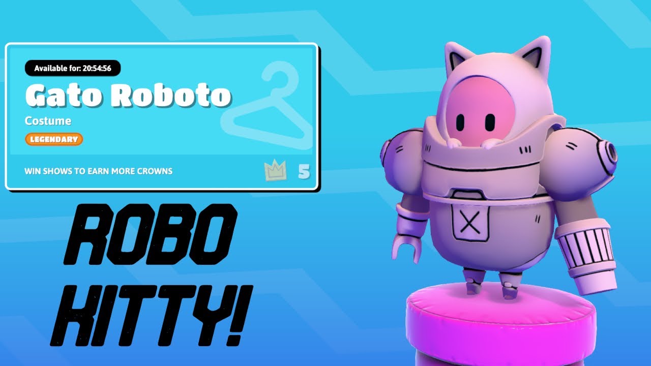 FALL GUYS NEW GATO ROBOTO SKIN GAMEPLAY! (KIKI THE ROBO KITTY NEW ...