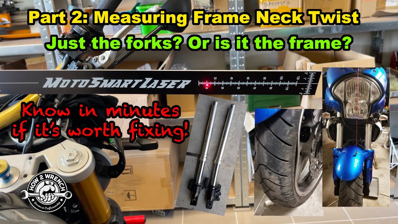 Part 2 Laser Measuring a twisted frame neck! DIY motorcycle frame ...