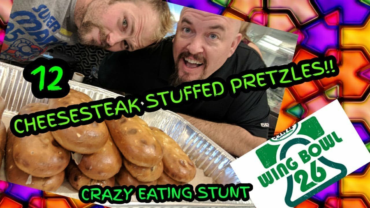 MASSIVE CHEESE STEAK STUFFED PRETZELS|WING BOWL 26 STUNT|PHILADELPHIA ...