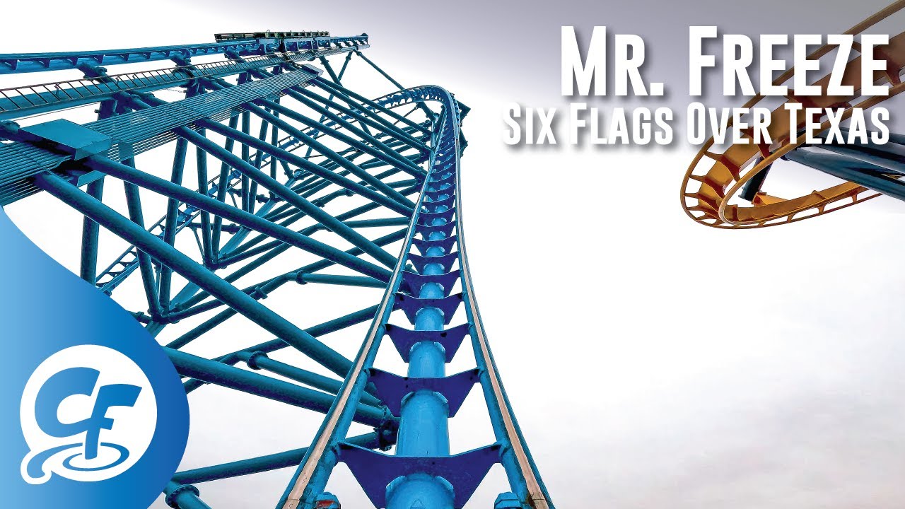 Mr. Freeze front seat on-ride 4K POV @60fps Six Flags Over Texas - YouTube