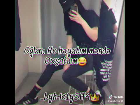 Qiz ve oglan qorxulu kinoya baxir ve qiz deyir ....