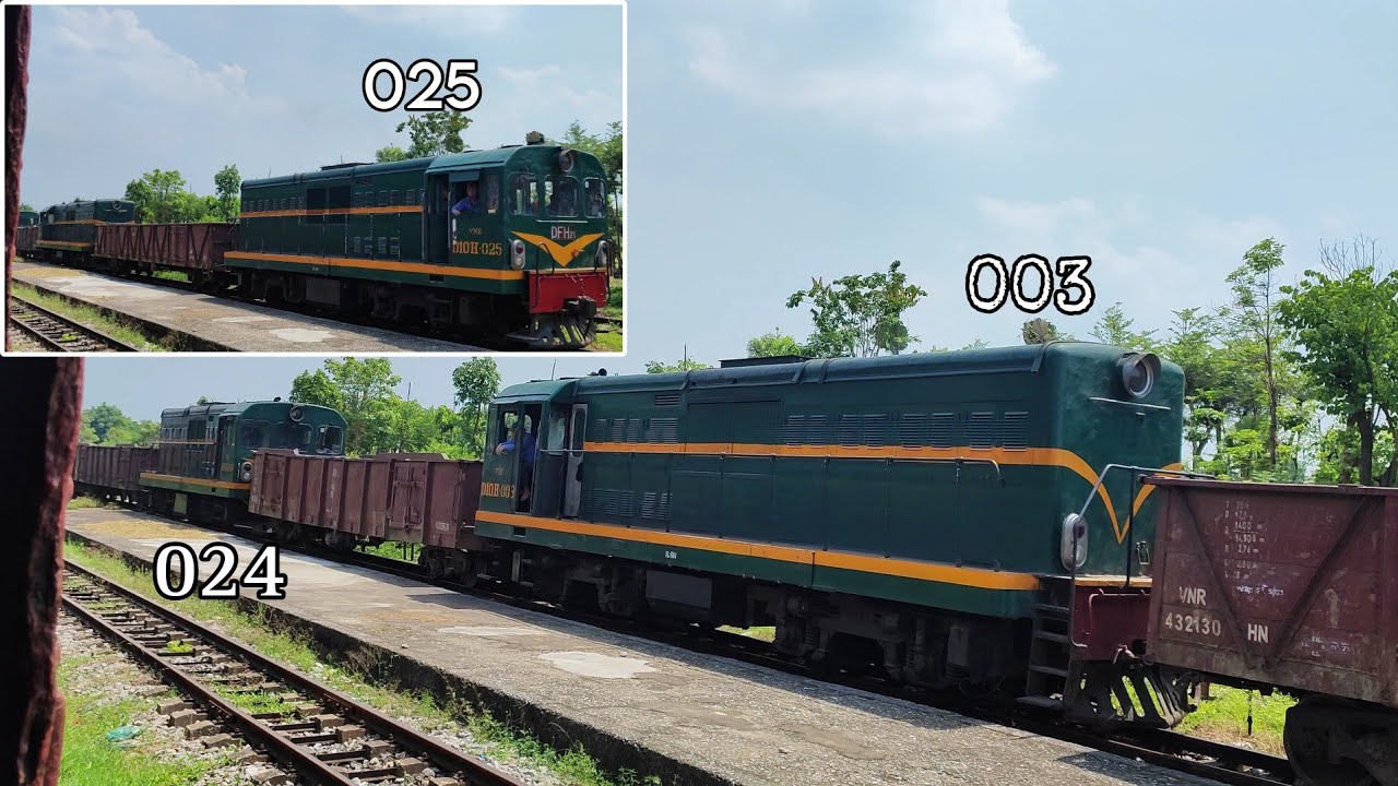 1 Đoàn Tàu 3 Đầu Máy - D10H-025 Kéo 2 Máy 003 Và 024 Theo Tàu 3601 Lên ...