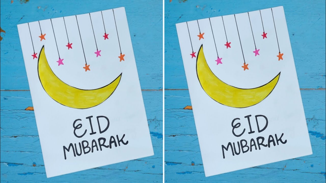 DIY Eid Card //How to Make Eid Card With White Paper //Eid Mubarak Card ...