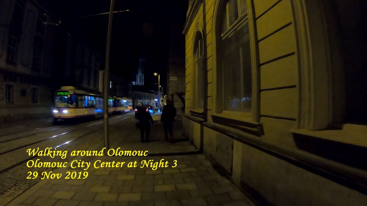 Оломоуц. Walking around Olomouc. Olomouc City Center at Night 3. ORANGE ...