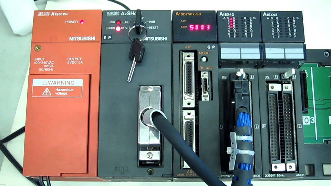 Mitsubishi Electric A2SHCPU CPU unit 動作確認 - YouTube