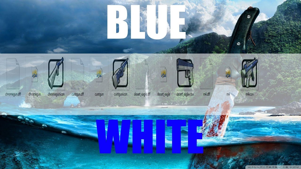 BLUE AND WHITE WEAPONS PACK para GTA SAN ANDREAS/SAMP/MTA - YouTube