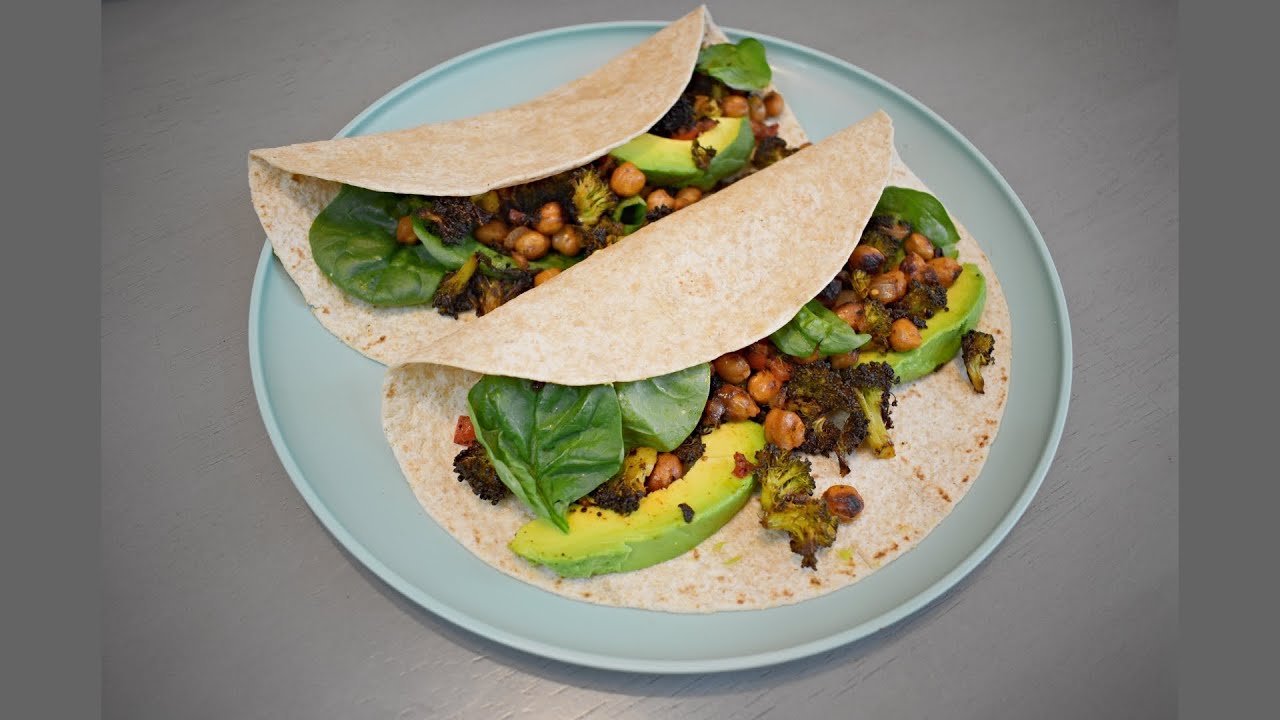 Roasted Chickpea and Broccoli Burrito Recipe - YouTube