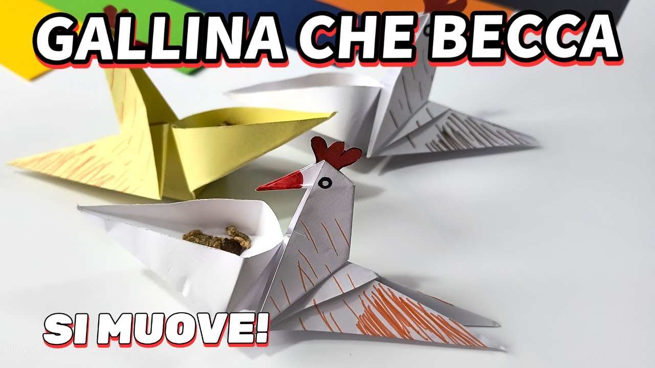 Gallina di Carta, Semplice Origami, Gioco di Carta, Piegare la carta ...