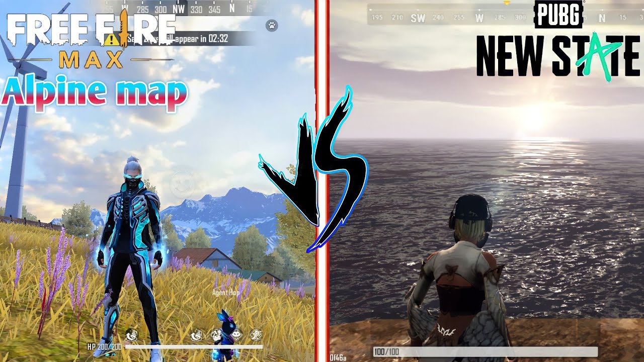 Freefire max new alpine map vs pubg new state || pubg newstate vs ff ...