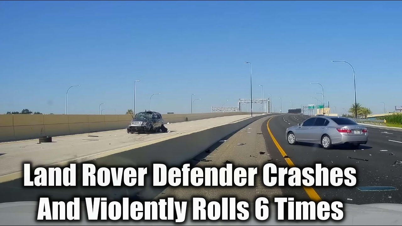 Land Rover Defender Crashes And Violently Rolls 6 Times - YouTube