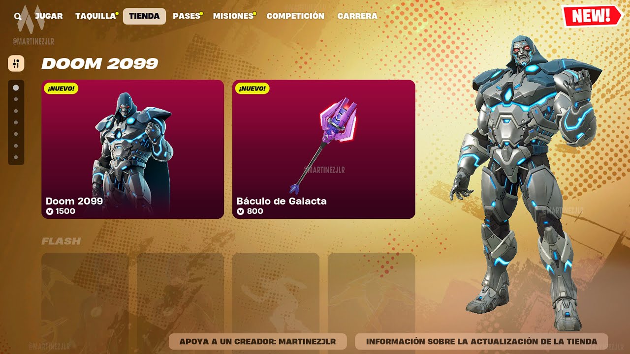 NUEVA Skin DOOM 2099, PICO BÁCULO de GALACTA, Skin FLASH, Skins ...