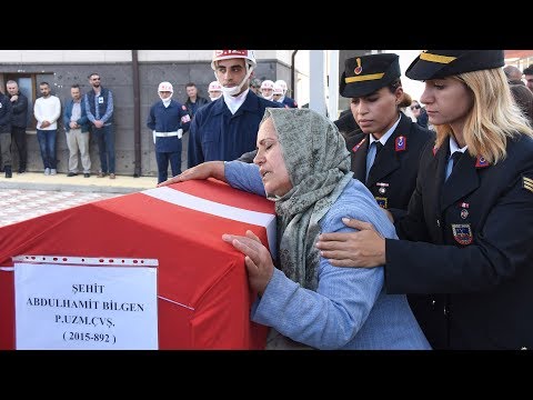 Bilecik'te Şehit Uzman Çavuş Bilgen'i 10 bin kişi uğurladı