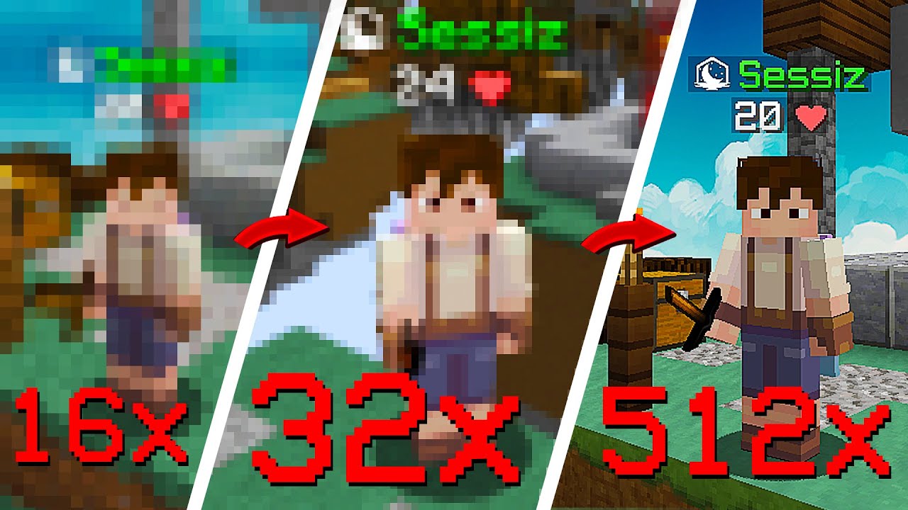 16x vs 512x Texture Pack: FPS Mİ KALİTE Mİ ? (Minecraft Türkçe Skywars ...