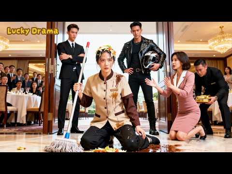 【ENG SUB】拜金女瞧不起保潔阿姨，讓她吃剩菜剩飯當眾羞辱她，怎料她的兩個兒子個個權勢滔天，當場打臉拜金女讓她跪地認錯！#爽剧 #逆袭 #萌娃（czy）