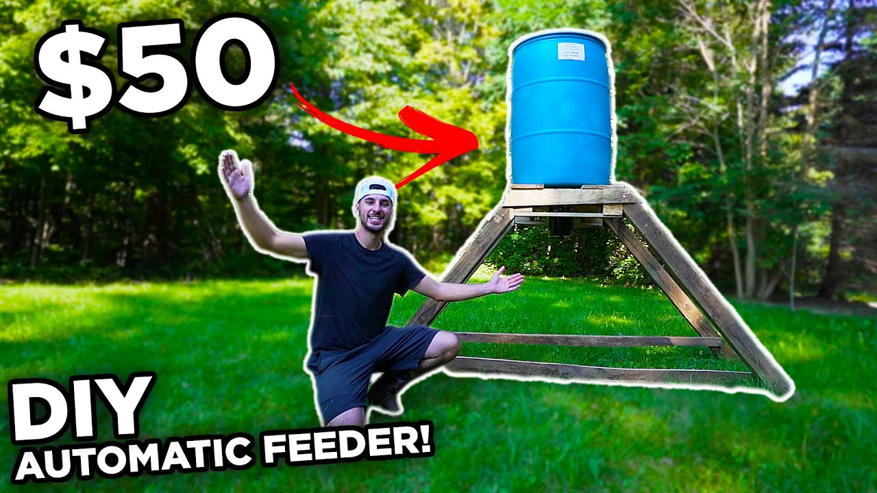 DIY BUDGET AUTOMATIC DEER FEEDER! Awesome Results! - YouTube