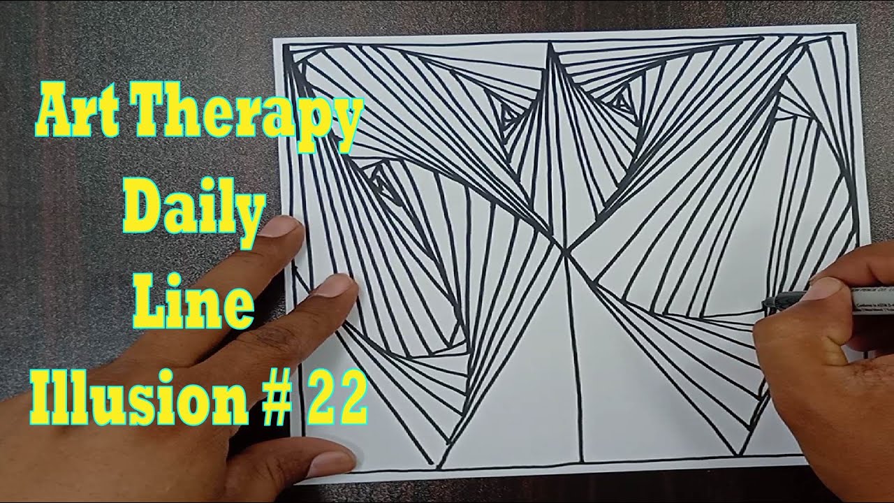 Line Illusion # 22 | Daily Art Therapy| Drawing to relieve any stress ...