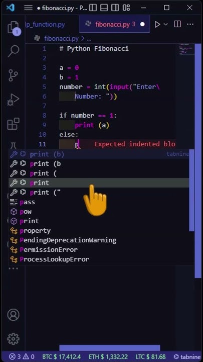 Python Fibonacci #shorts - YouTube