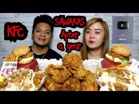 KFC Bucket of 8 x 2 Sisig Bowl x 2 Zinger x Mushroom Soup x Fries Mukbang - YouTube