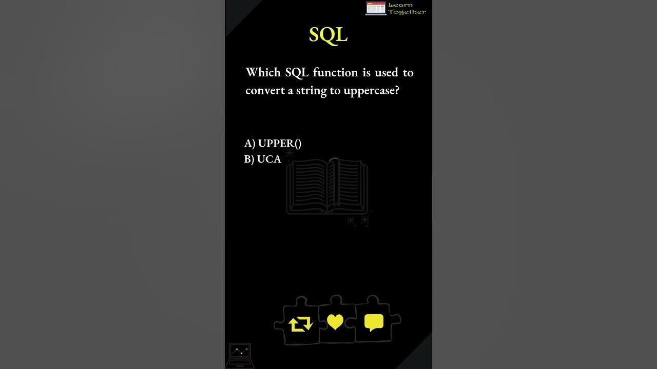 Which Sql Function Is Used To Convert A String To Uppercase Quiz Oraclesql Database Coding