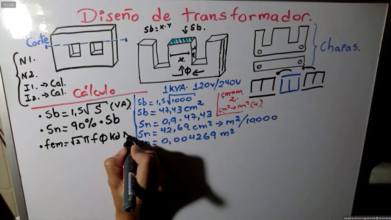 Cálculo y diseño de transformador monofásico_2. - YouTube