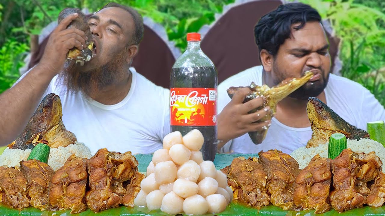 Two Giant Guy Eating 18 KG Pangasius Fish 5 KG Rice, 4 KG Rosgolla ...