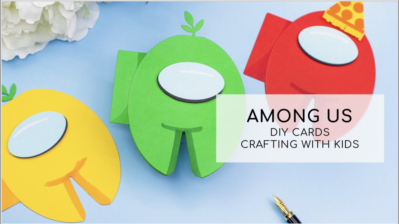 Among Us Handmade Cards Craft For Kids - YouTube