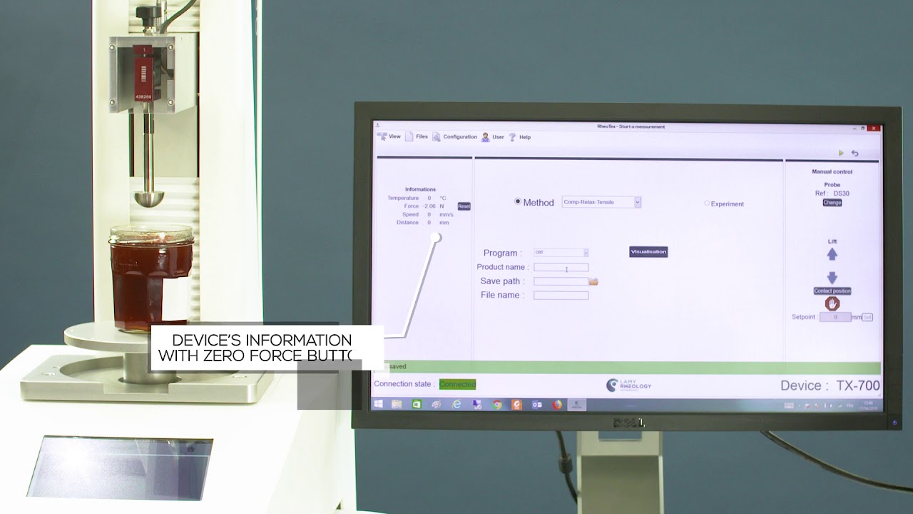 Texture analyser TX 700 and Software RheoTex - YouTube