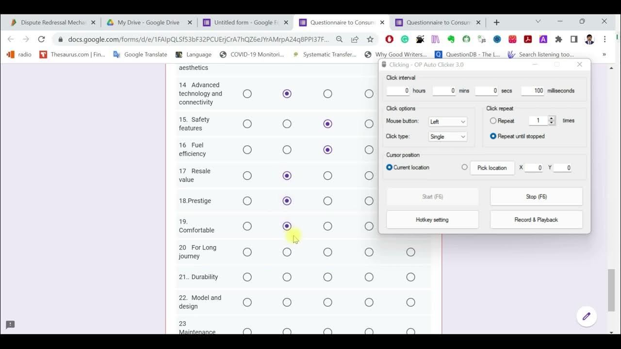 Google forms Automatic survey responses for research - YouTube