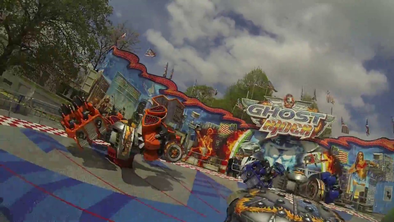 HUSS Booster Ghostrider (Löffelhardt) Augsburg Plärrer 2017 POV Onride ...