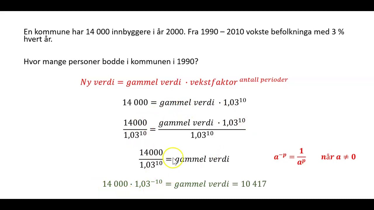 Vekstfaktor med negativ eksponent - YouTube
