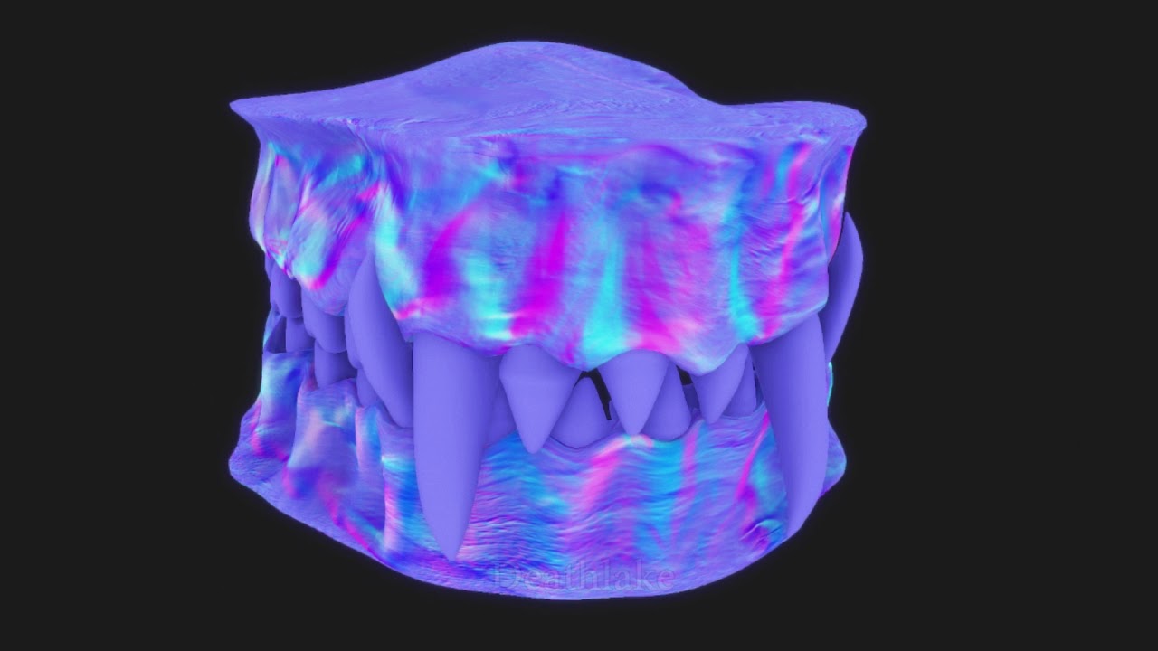 3D Monster sharp teeth and gums turnaround model art : Substance ...