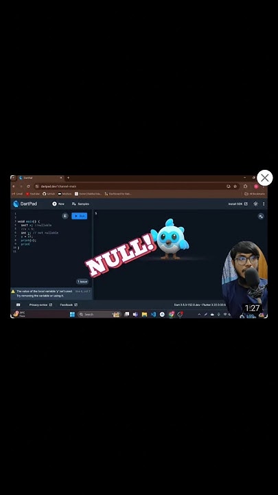 If you don’t know about it, watch the video about Null safety. #dart #flutter #fluttercommunity ...