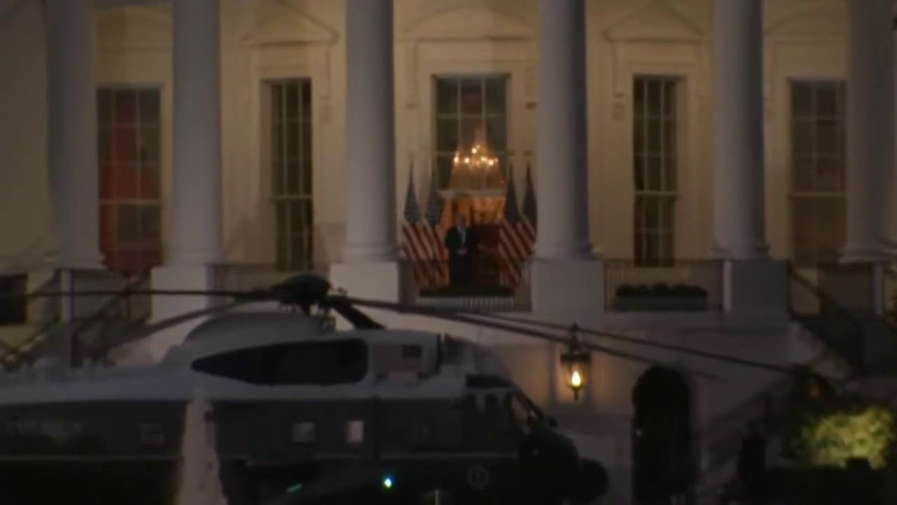 President Donald Trump arrives back at White House - YouTube