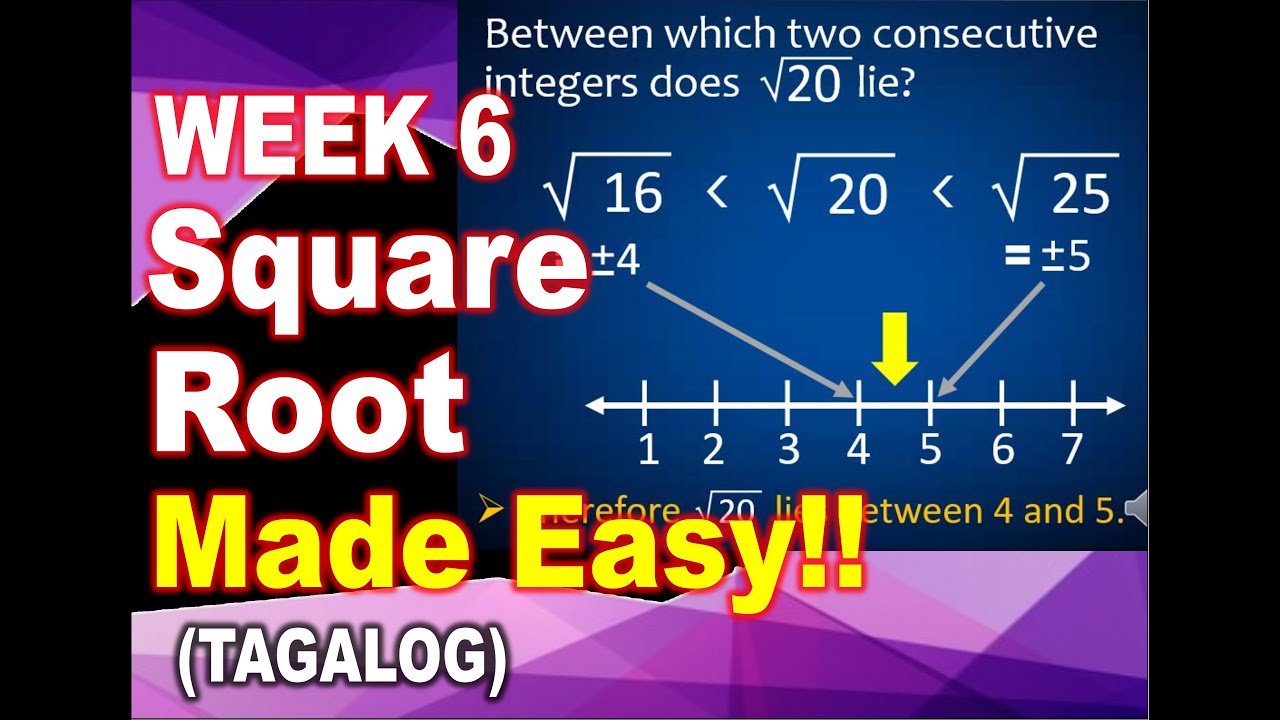 MATH 7 Q1 WEEK 6: SQUARE ROOT (TAGALOG EXPLANATION) - YouTube
