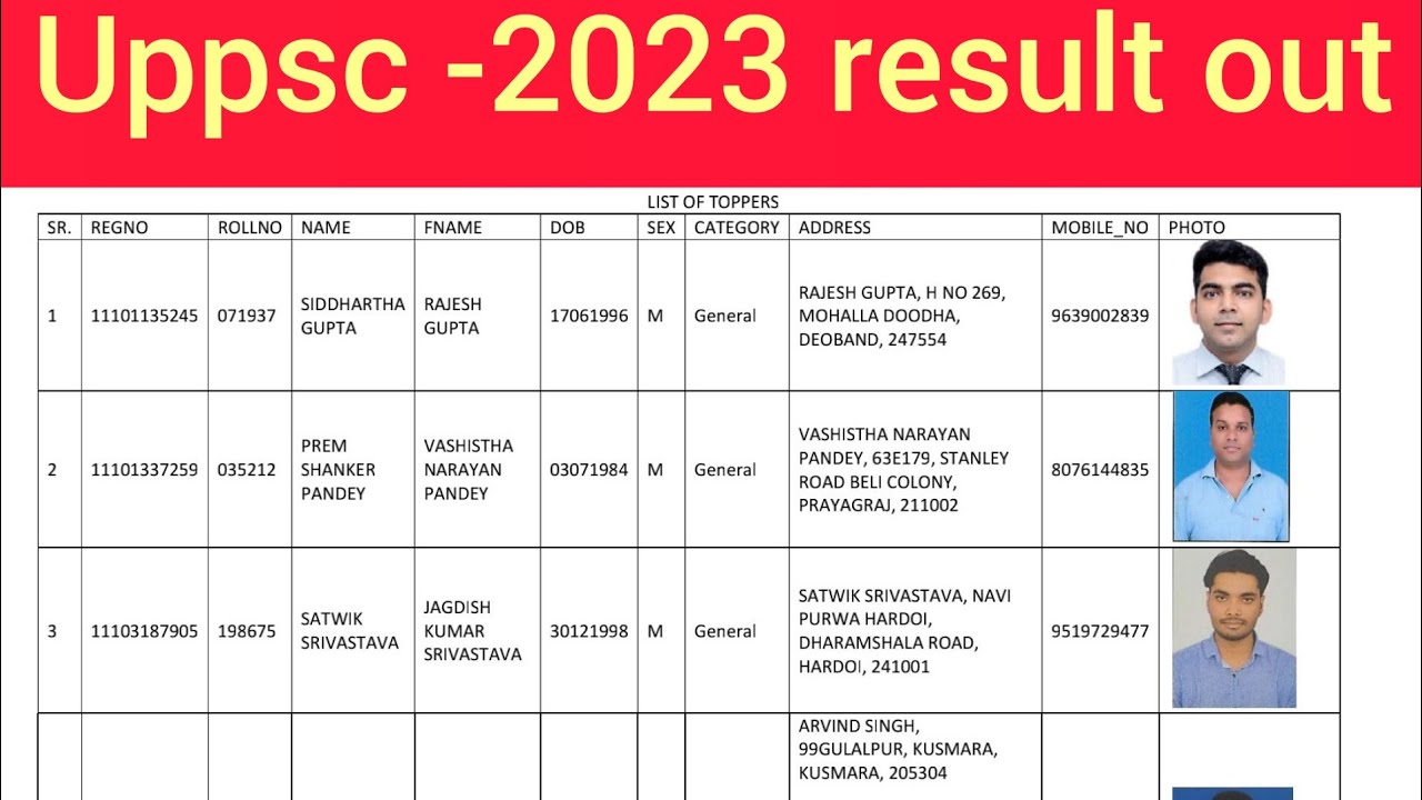 uppsc-2023 result out ।। uppcs toppers ।।#upsc #uppsc #upscpreparation ...