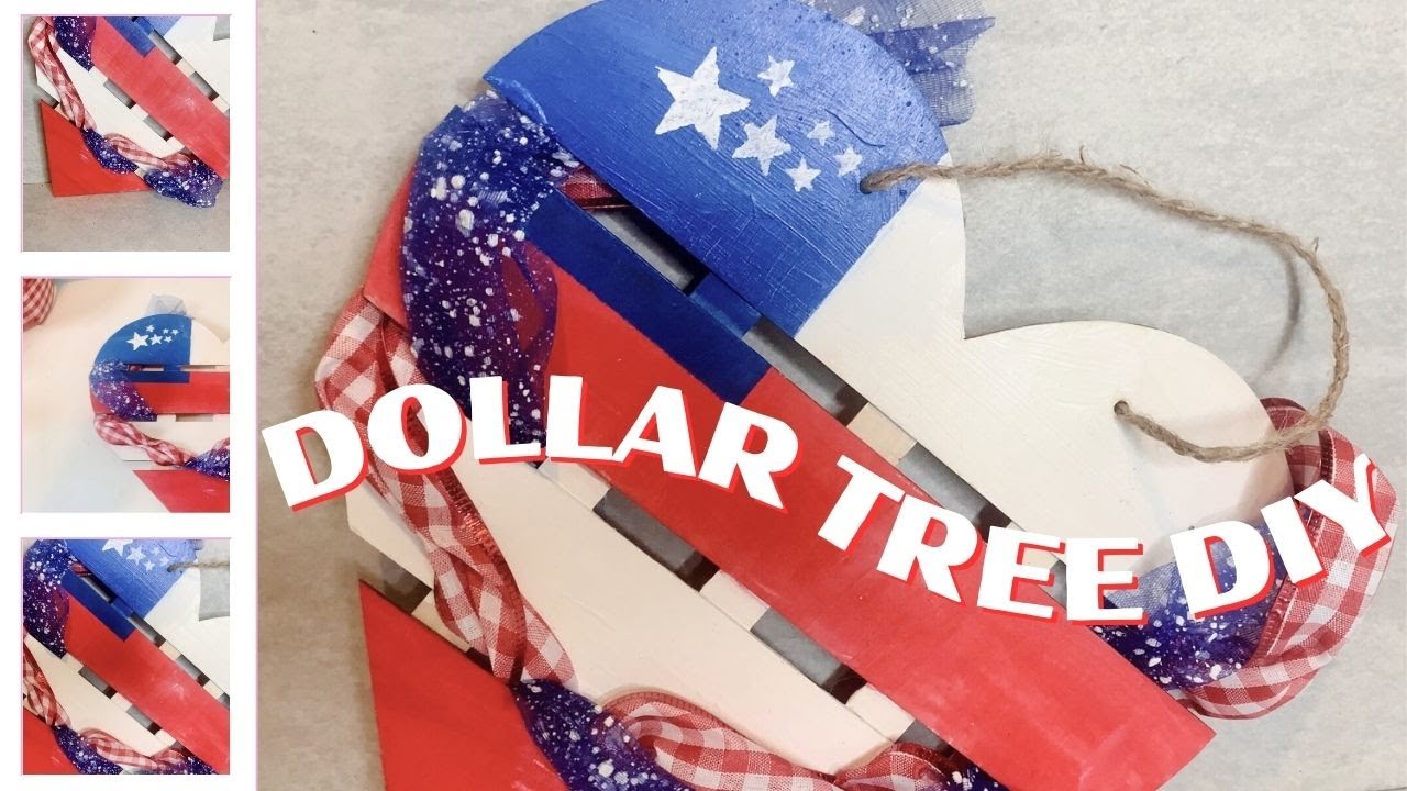 Easy Red White and Blue Dollar Tree Decor - YouTube