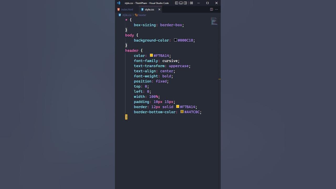 CSS Header | WebDesign | ThinhPham #shorts - YouTube