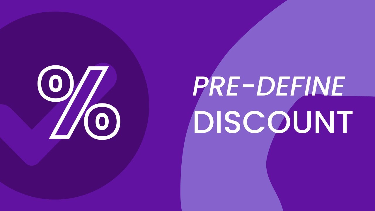Pre-define Discount - YouTube
