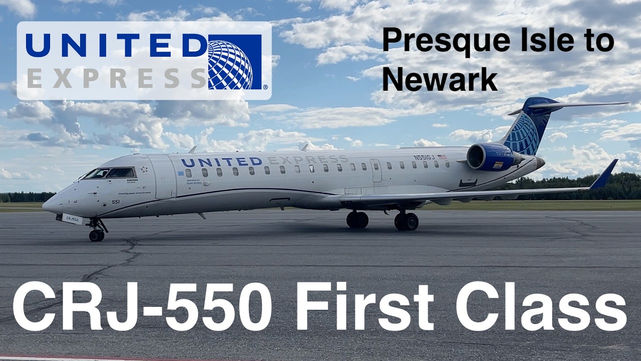 United CRJ-550 First Class | Presque Isle to Newark Trip Report - YouTube