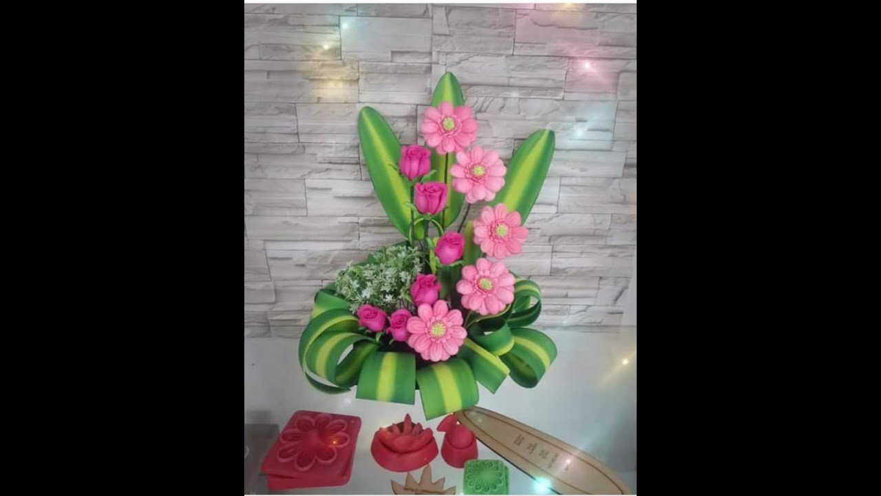 arreglo de Gerbera, botón de rosas y hoja maicera - YouTube