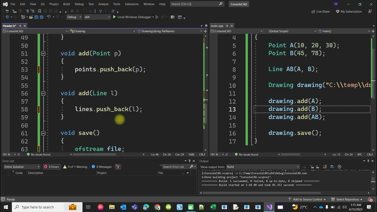 2D CAD Development with C++ in Visual Studio Part 03 - YouTube