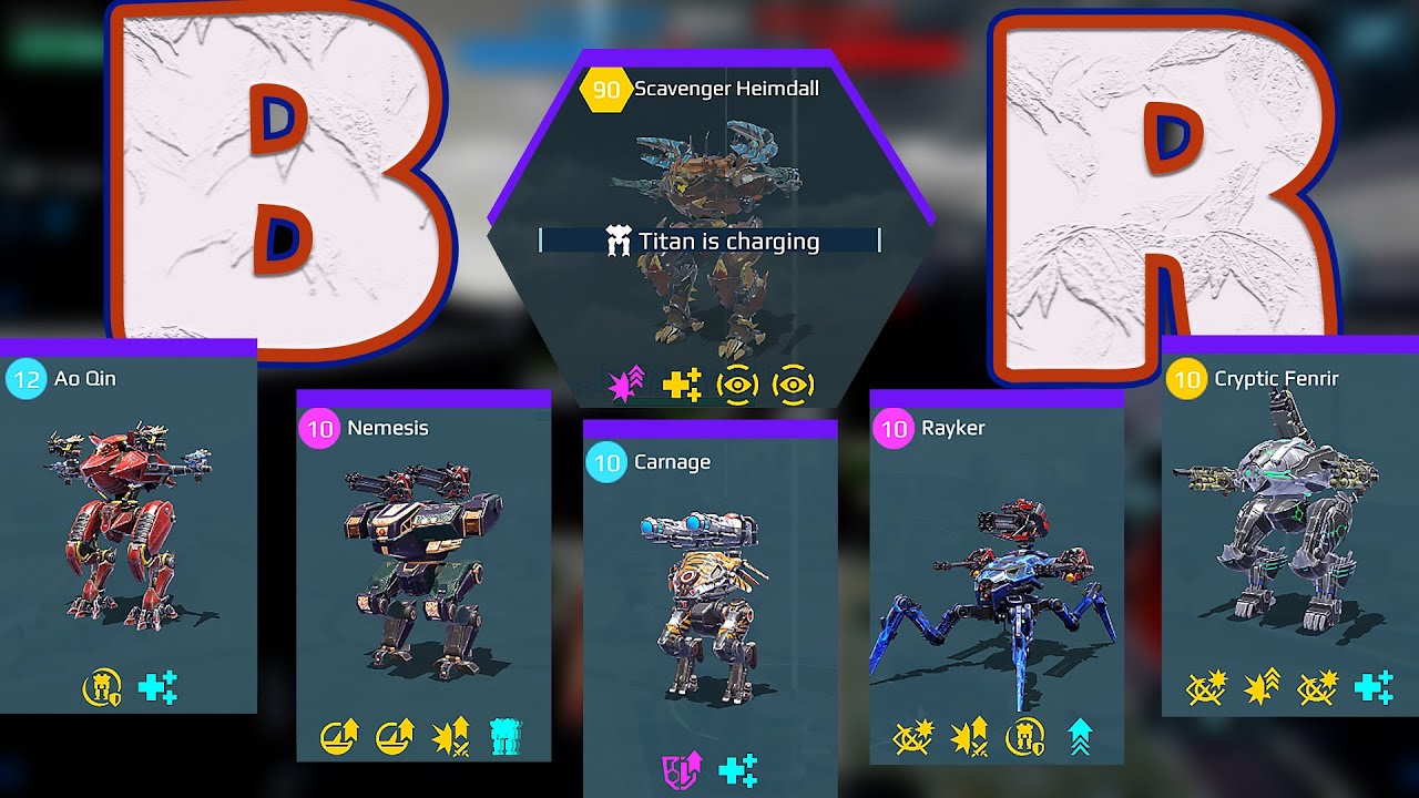 War Robots Ao Qin Nemesis Carnage Rayker Cryptic Fenrir Scavenger ...