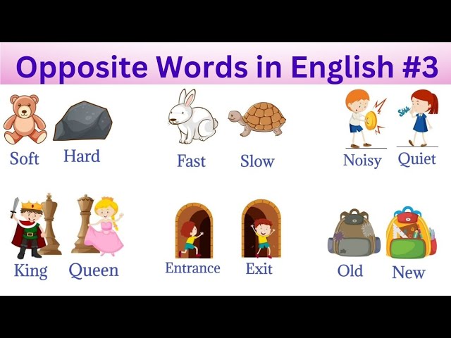 Opposite Adjectives English Vocabulary Youtube