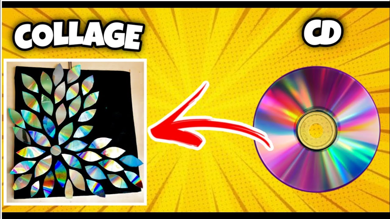 COLLAGE MAKING WITH CD/DVD 💿😍🔥 || COLLAGE WORK || TANMAYZ SKETCHBOOK ...