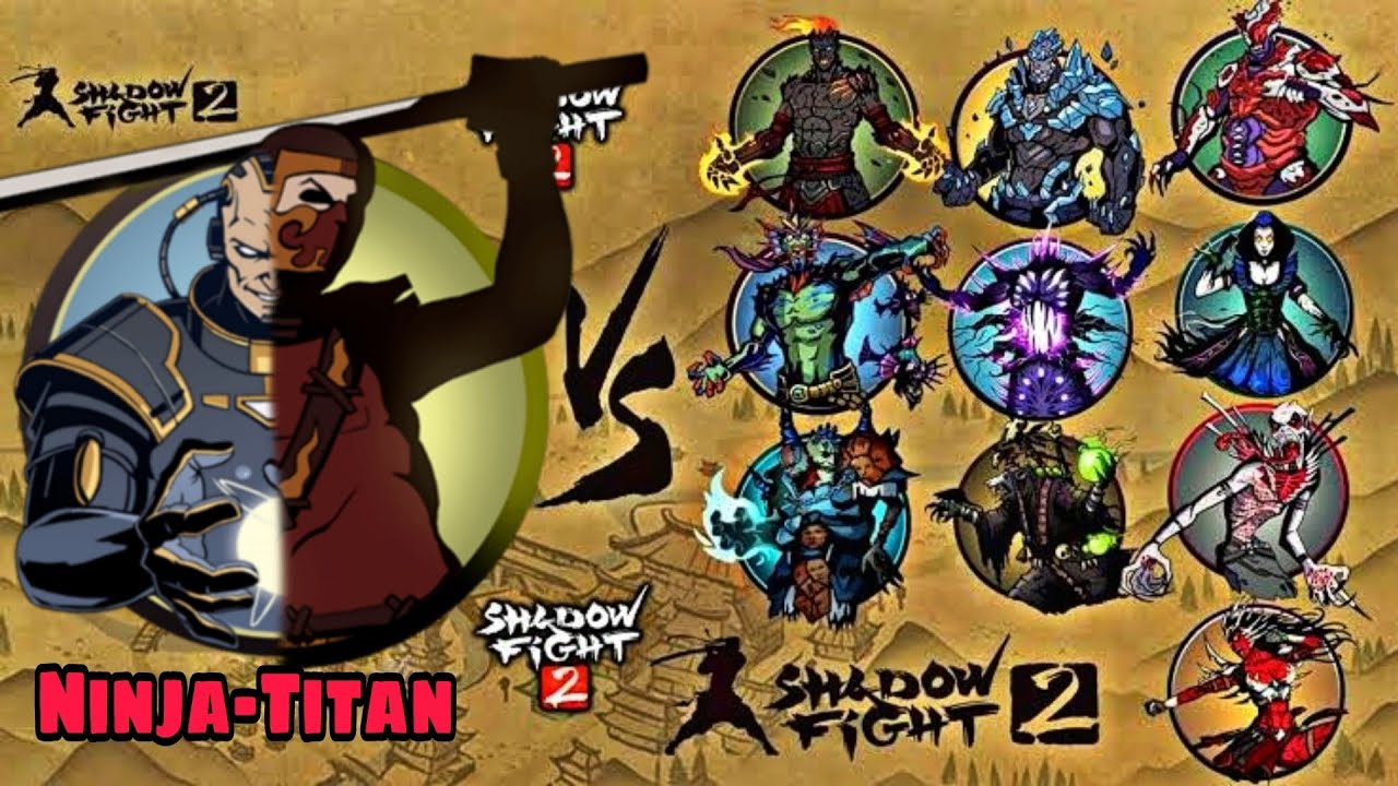 Shadow Fight 2 Ninja-Titan Vs UnderWorld Bosses - YouTube